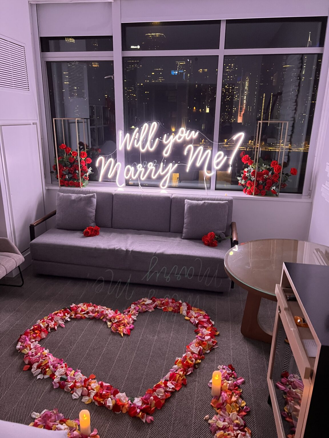 Hotel Room Transformation Package - || Marry Me Sign